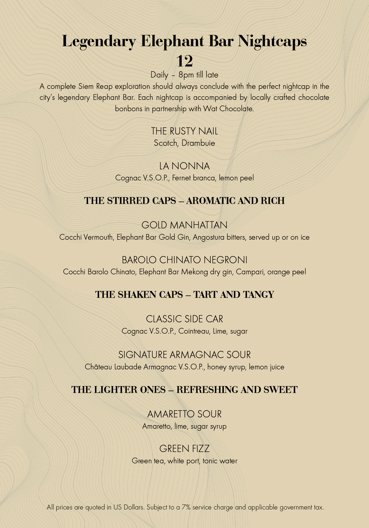 Elephant Bar Menu