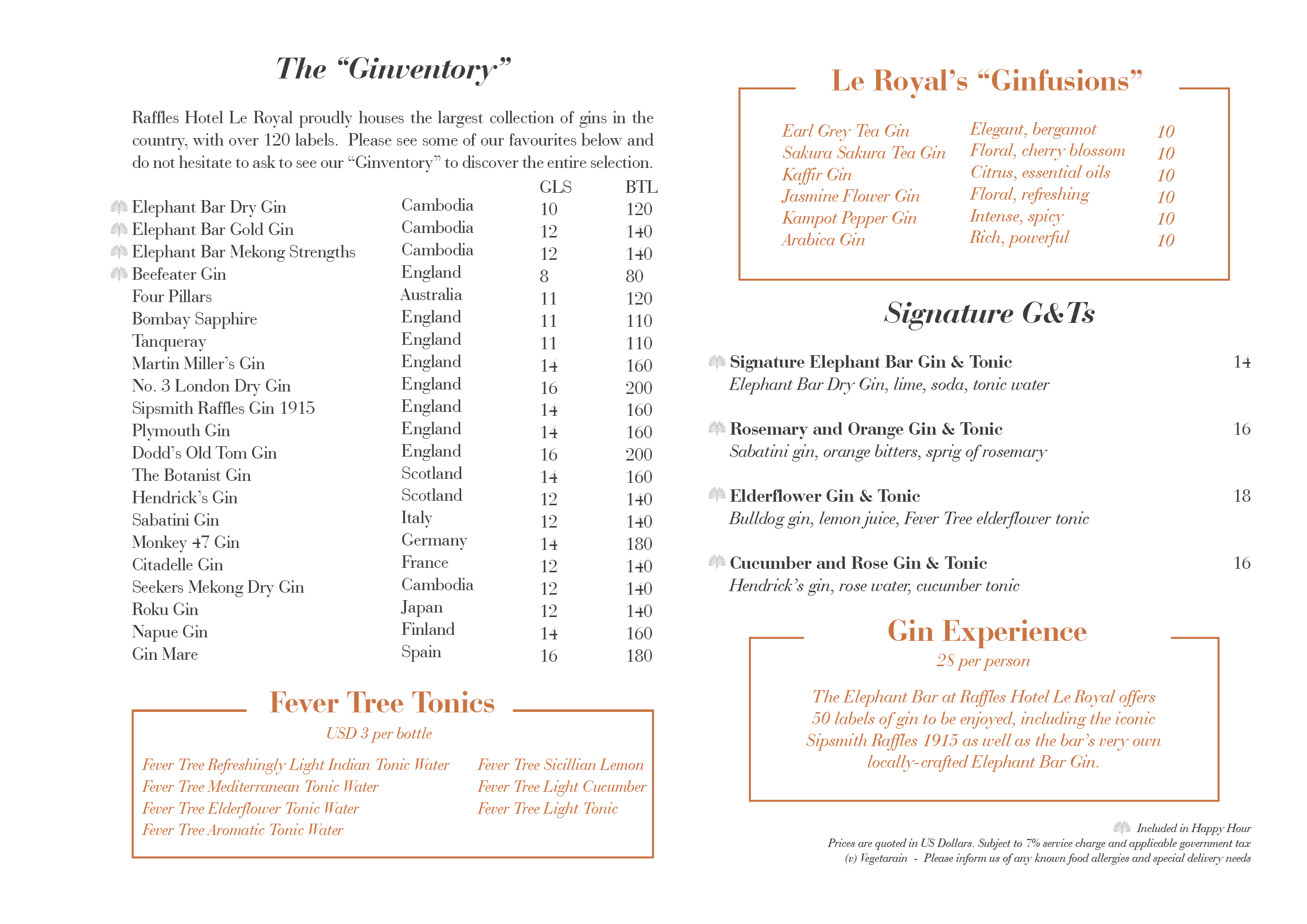 Elephant Bar Menu